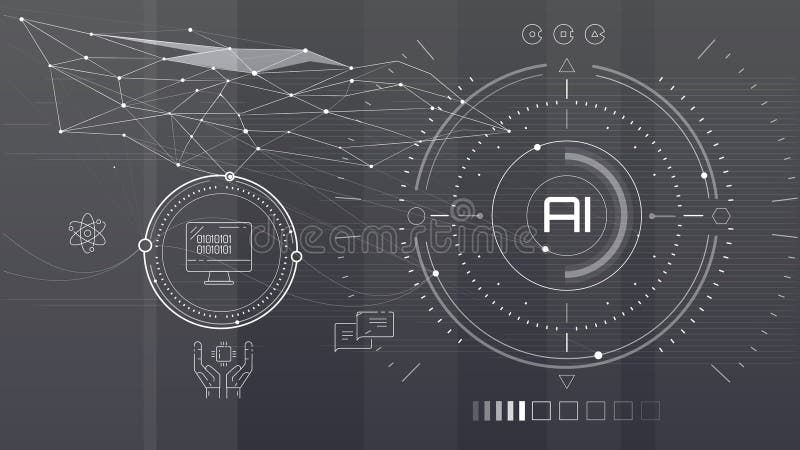 Artificial Intelligence with Digital Data Analysis and Machine Learning. Stock Vector ...