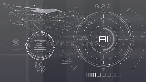 Artificial Intelligence with Digital Data Analysis and Machine Learning. Stock Vector ...