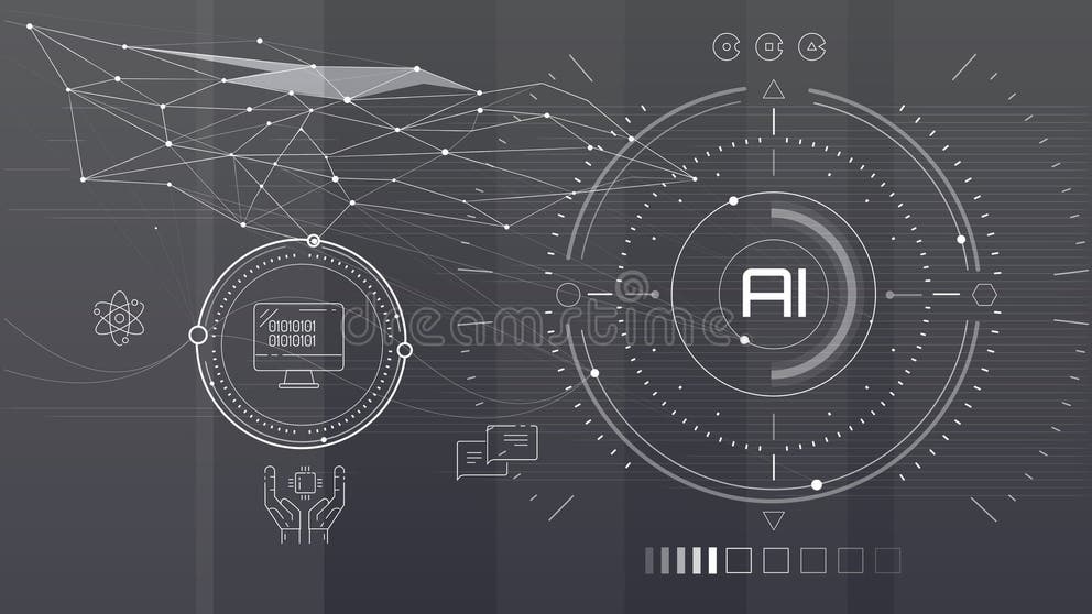 Artificial Intelligence with Digital Data Analysis and Machine Learning. Stock Vector ...