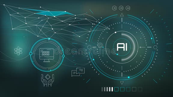 Artificial Intelligence with Digital Data Analysis and Machine Learning. Stock Vector ...