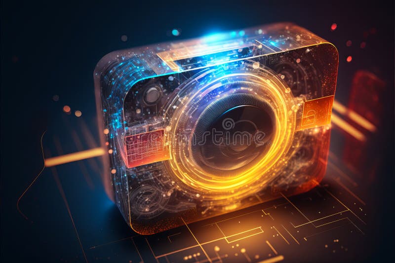 Artificial Intelligence Digital Lens. Generative Ai Stock Illustration ...