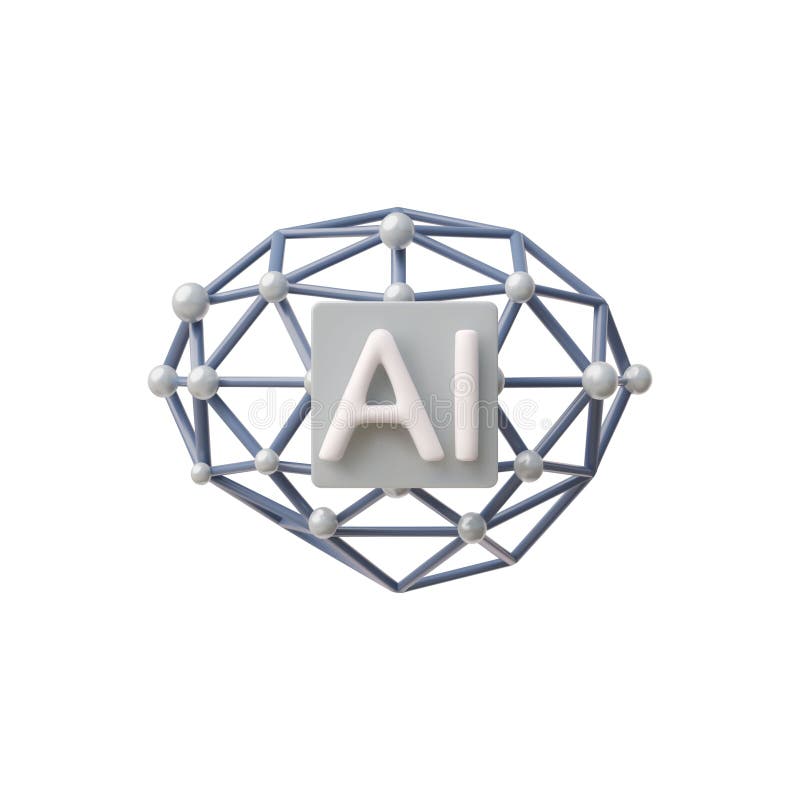 Artificial Intelligence Digital Neural Network, 3D Vector Illustration ...