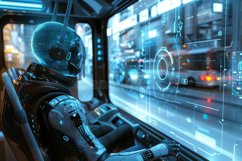 Artificial Intelligence Driver Driving Vehicle on Futuristic Control ...