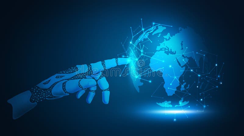 Artificial Intelligence Drives Big Data, Global Information Stock Photo ...