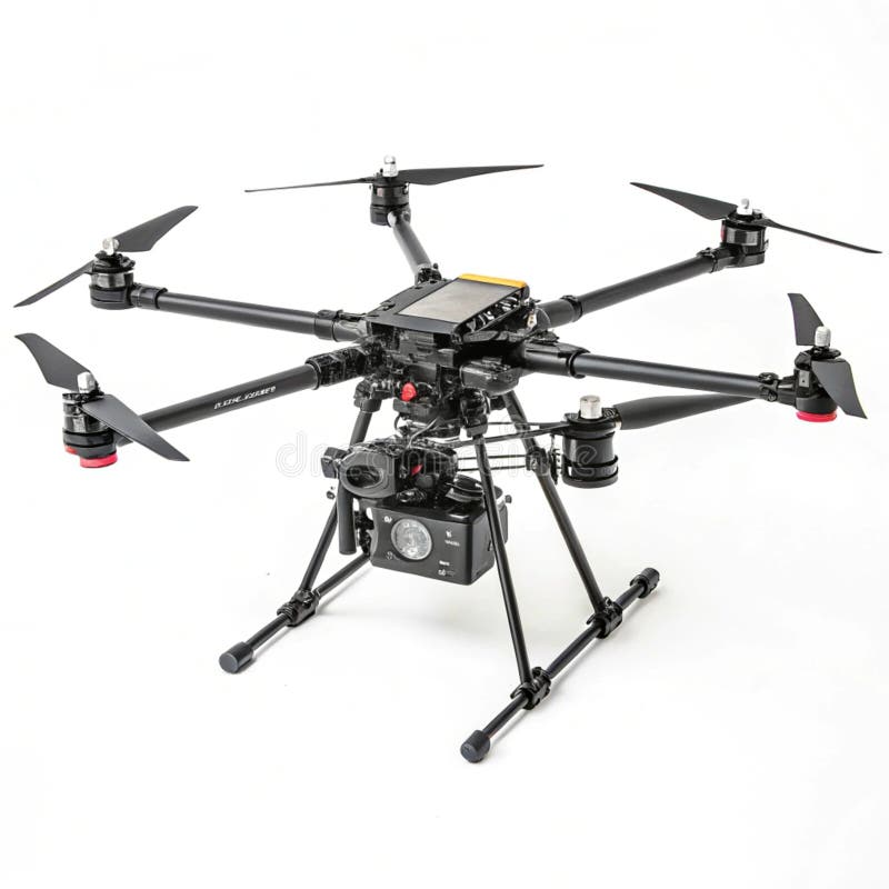 Artificial Intelligence Drone Isolated on White Background Stock ...