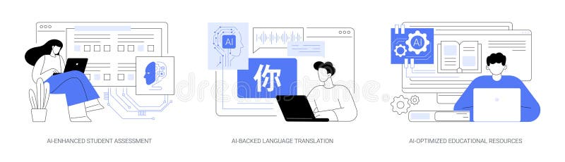 Artificial Intelligence in Education Abstract Concept Vector ...