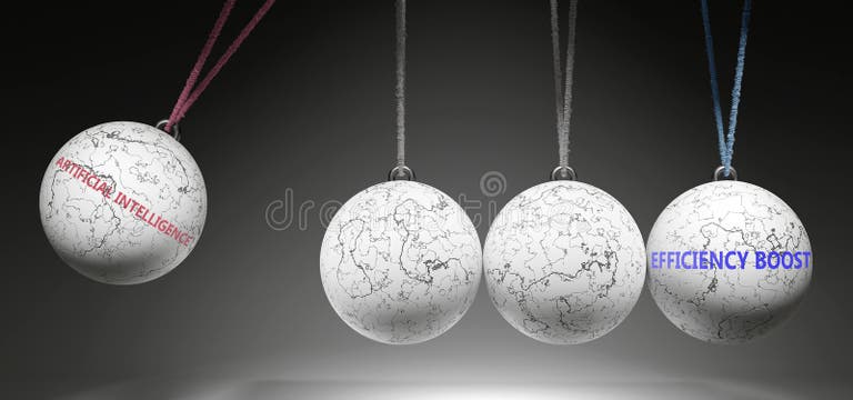 Artificial Intelligence and Efficiency Boost, Cause and Effect Relationship Stock Illustration ...