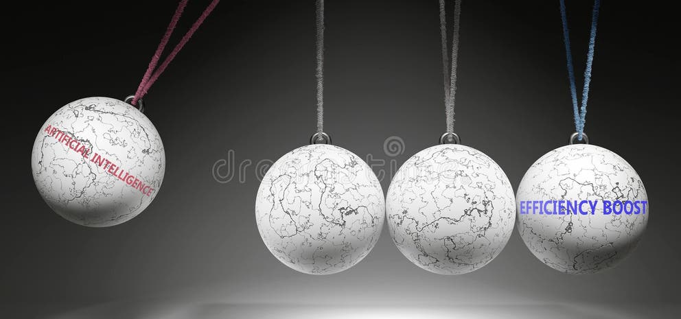 Artificial Intelligence and Efficiency Boost, Cause and Effect Relationship Stock Illustration ...