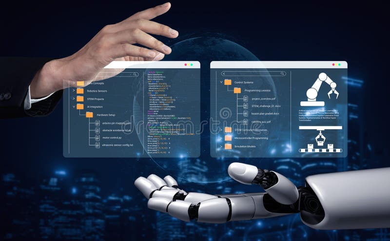 AI-powered File System and Robotics Programming Education Parse Stock Illustration ...