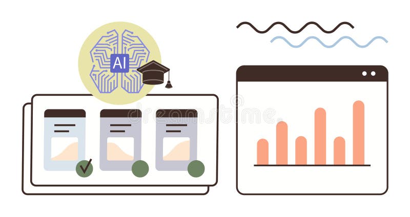 Artificial Intelligence Enhancing Data Analysis with Education and Statistics Stock Vector ...