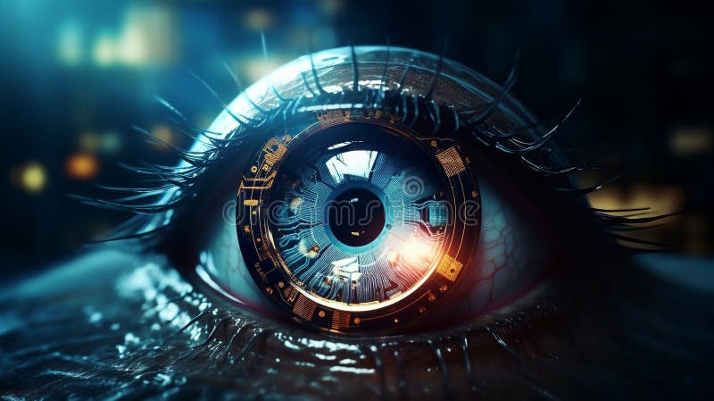 Artificial Intelligence Eye. Futuristic Scan Technology. Android ...
