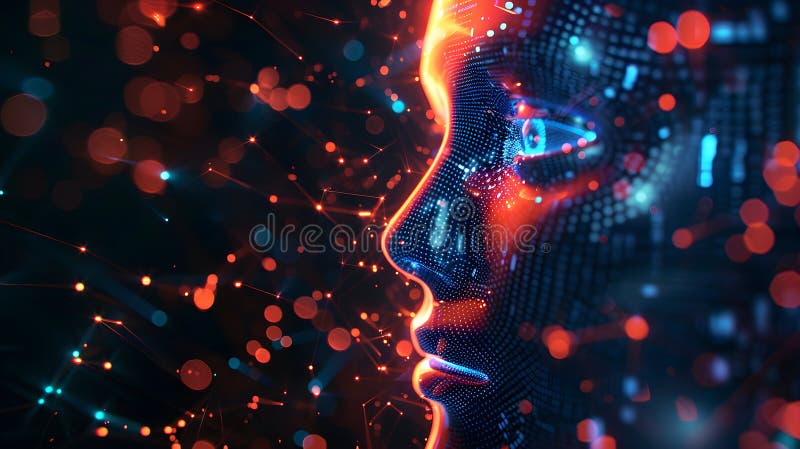 Artificial Intelligence,face Hologram,pixel Effect,human Head by ...