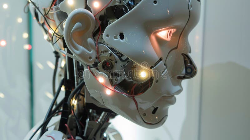 Artificial Intelligence Face with Technological Aesthetics Generative ...
