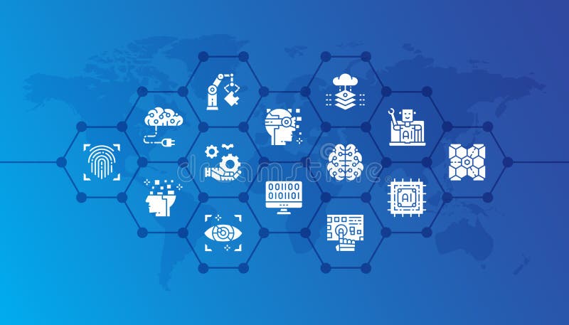 Artificial Intelligence Flat Design Concept Illustration. Robotics ...