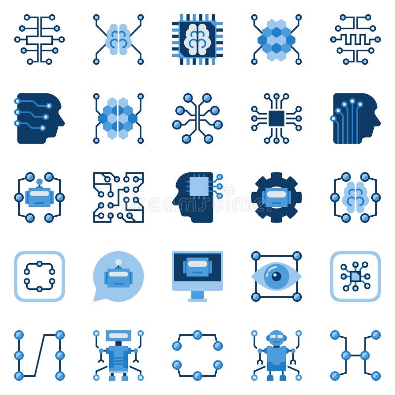 Artificial Intelligence Flat Icons Set. Vector AI Symbols Stock Vector ... Artificial Intelligence Flat Icons Set. Vector AI Symbols Stock Vector ...