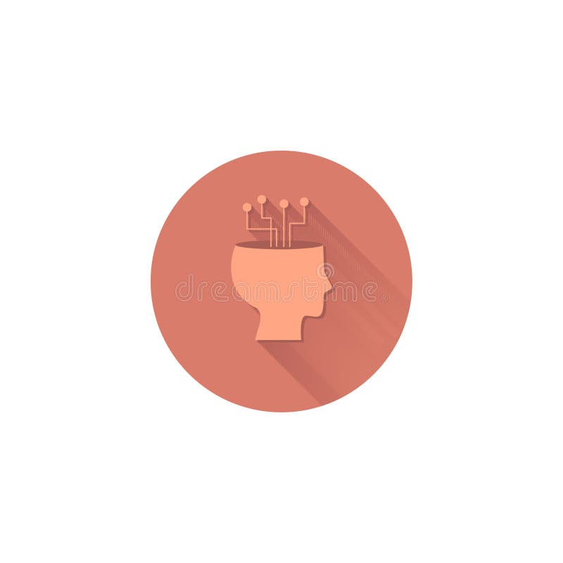 Artificial Intelligence Flat Vector Icon with Shadow Stock Vector ...
