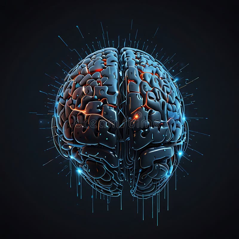 Cybernetic Brain Electronic Chip in Form of Human Brain.Virtual Space ...