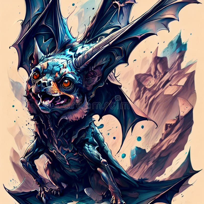 Artificial Intelligence, Full Body Bat Image, Digital Illustration ...