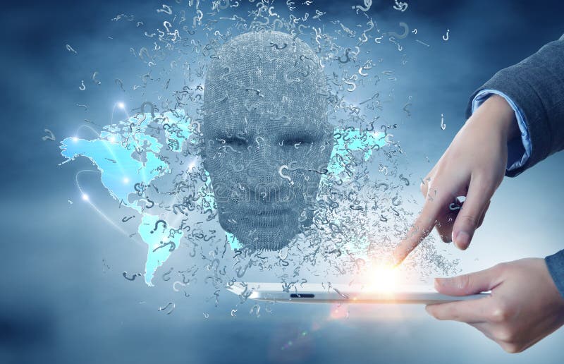 Artificial Intelligence and Future Technologies. Mixed Media Stock ...