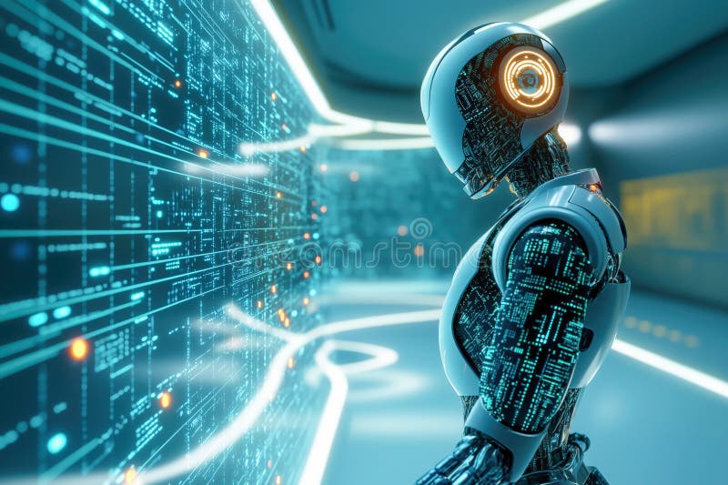 Agentic AI Intelligence Advanced Technology Robotics Control System Stock Illustration ...