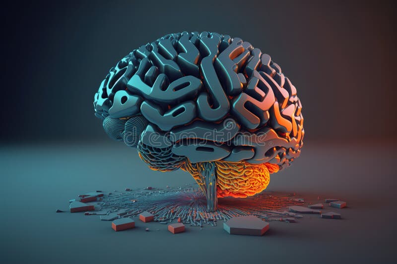 Artificial Intelligence Futuristic Abstract 3D Human Brain AI Stock ...