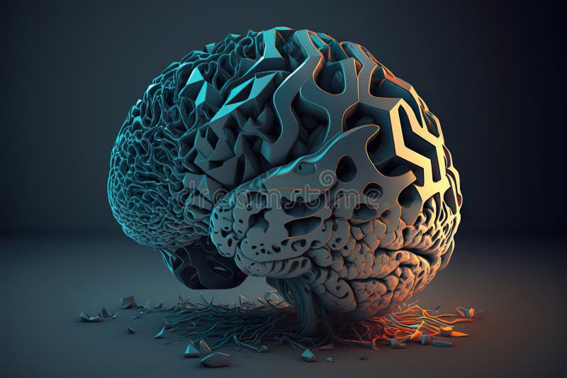 Artificial Intelligence Futuristic Abstract 3D Human Brain AI Stock ...