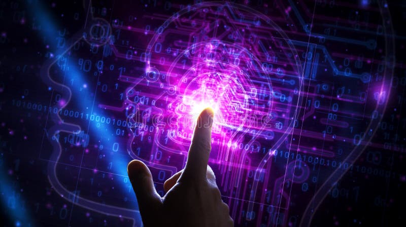 Machine Learning Futuristic Illustration Stock Image - Image of machine ...