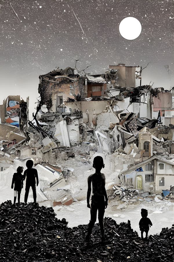 The Last People on Earth, Standing Alone in the Vast Dark Cloudy Sky ...