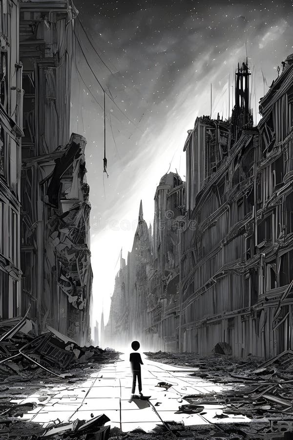 The Last People on Earth, Standing Alone in the Vast Dark Cloudy Sky ...