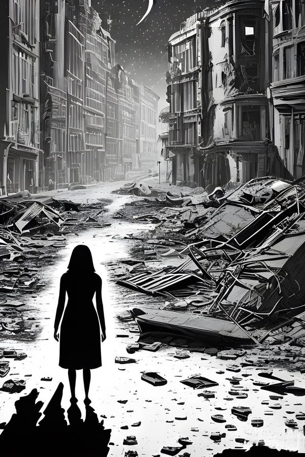 The Last People on Earth, Standing Alone in the Vast Dark Cloudy Sky ...