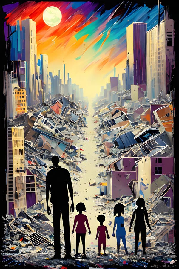 The Last People on Earth, Standing Alone in the Vast Dark Cloudy Sky ...