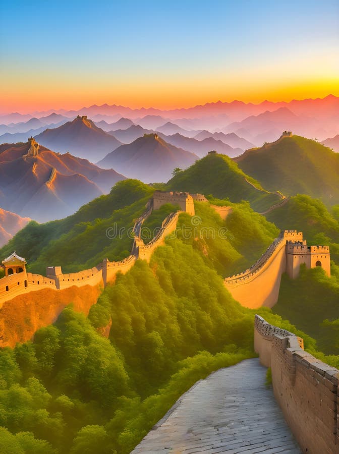 Image Scene Depicting of the Great Wall of China in Different ...