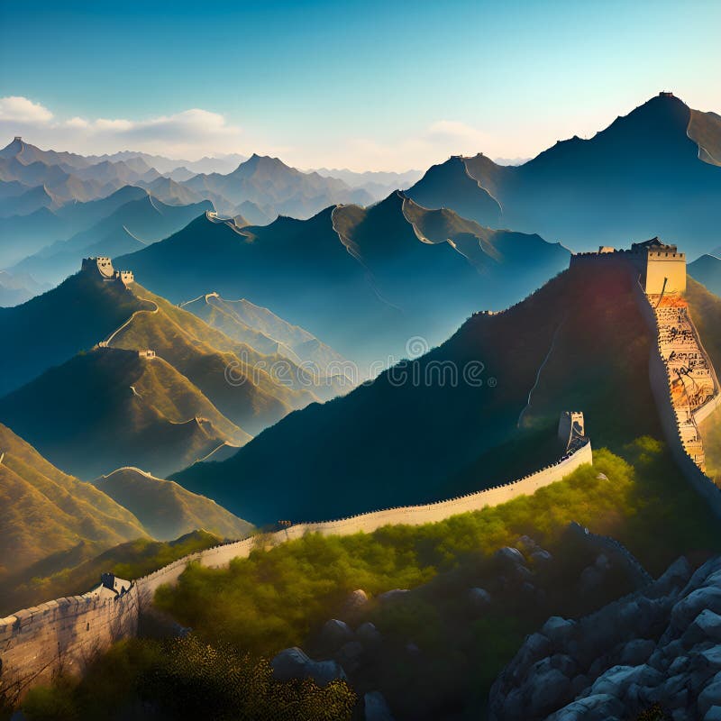 Image Scene Depicting of the Great Wall of China in Different ...
