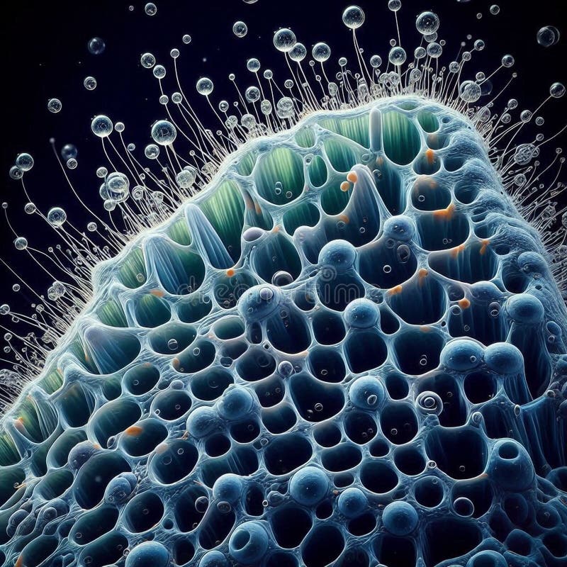 Extreme Closeup Image of an Intricate Details of Pores,membranes and ...