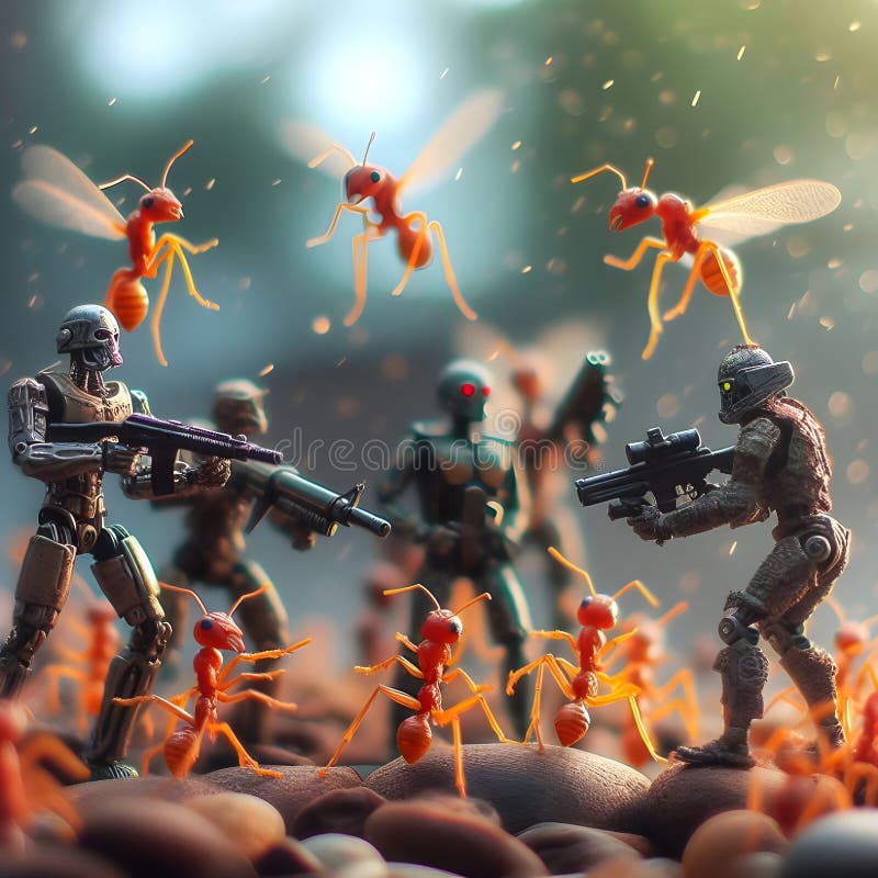 Fantasy Image of an Insect War Where the Ants are All Dressed in ...