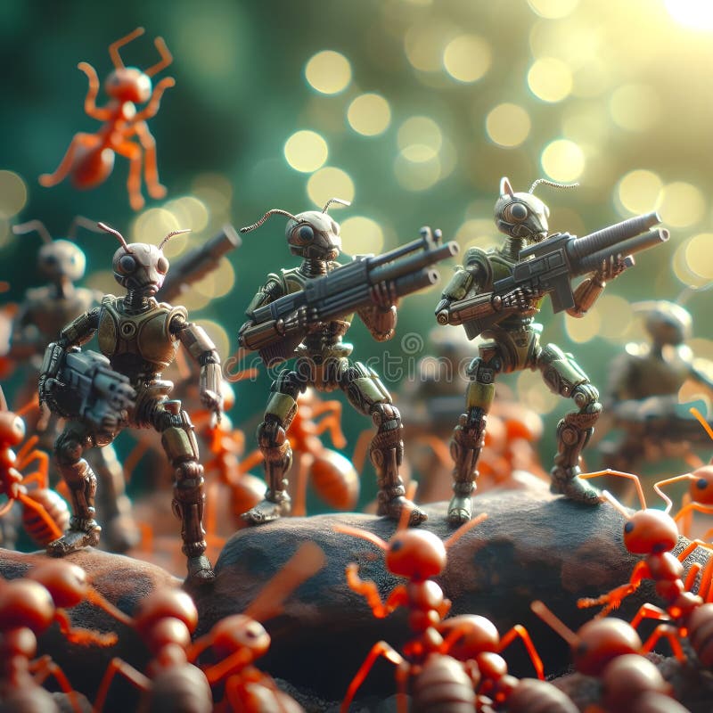 Fantasy Image of an Insect War Where the Ants are All Dressed in ...