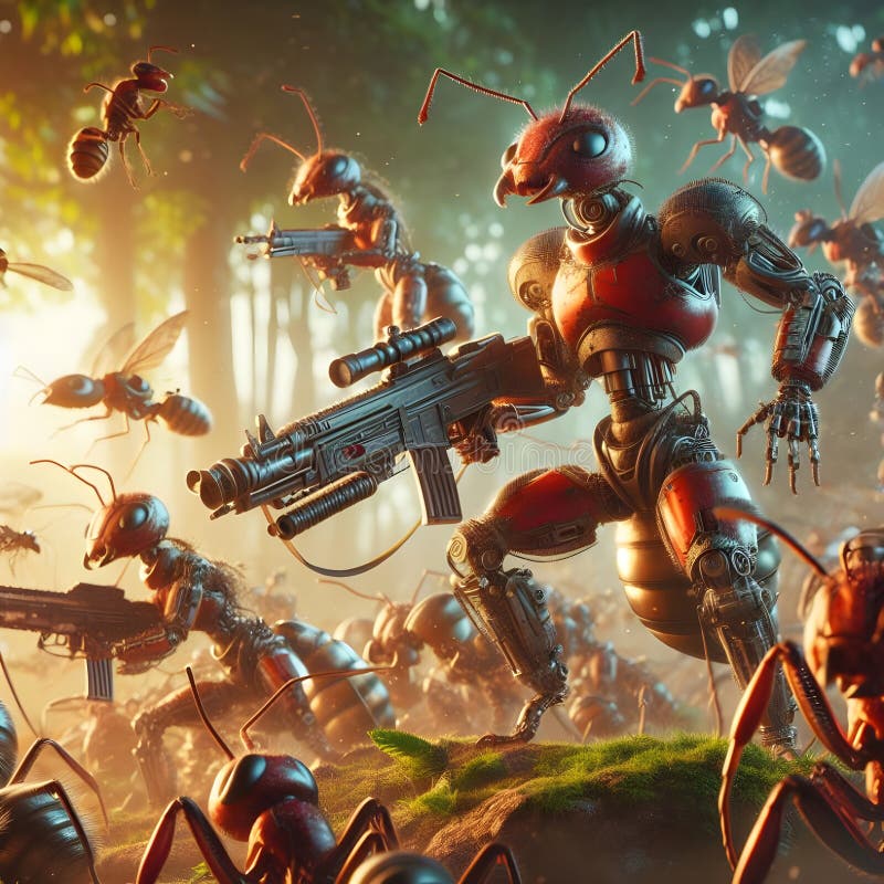 Fantasy Image of an Insect War Where the Ants are All Dressed in ...