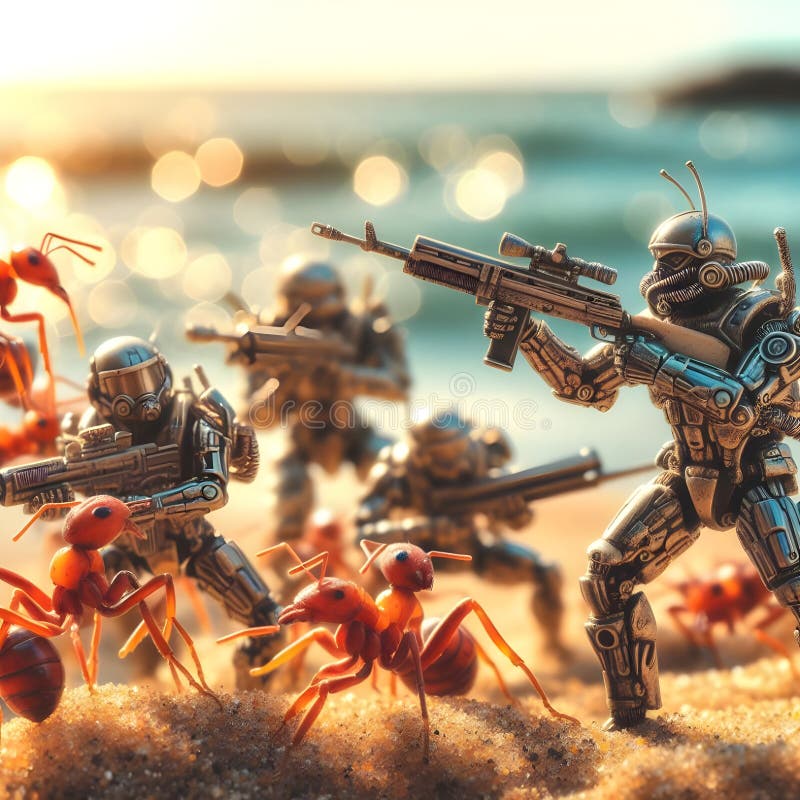 Fantasy Image of an Insect War Where the Ants are All Dressed in ...