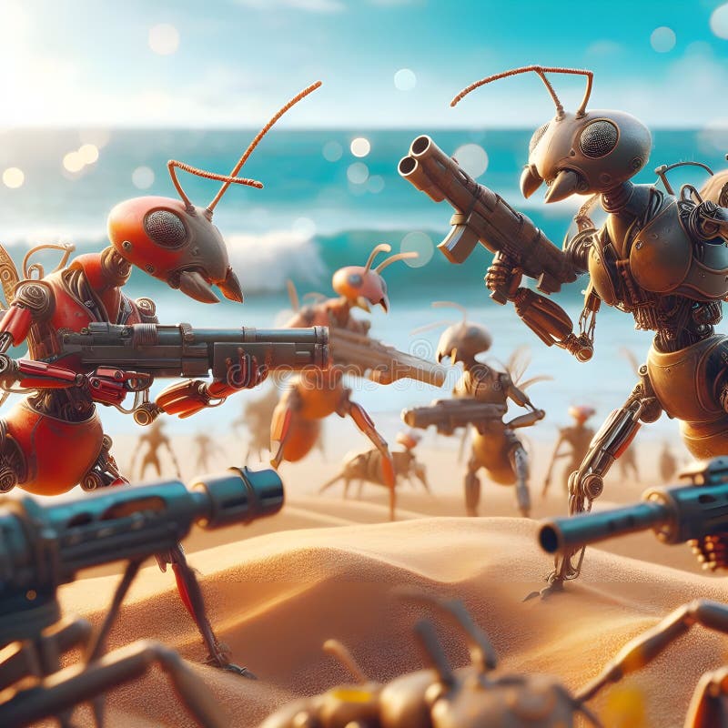 Fantasy Image of an Insect War Where the Ants are All Dressed in ...