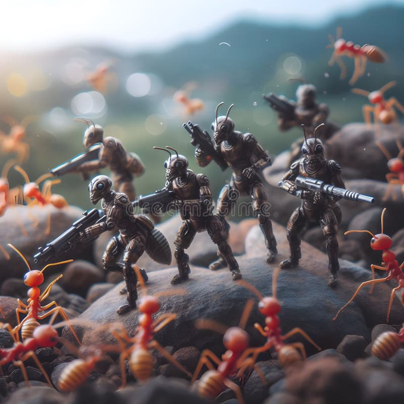 Fantasy Image of an Insect War Where the Ants are All Dressed in ...