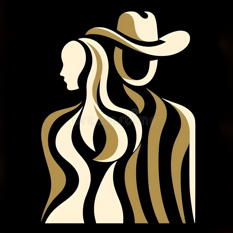 Abstract Painting in Shape of a Cowboy Man with Dimensions of a Woman ...