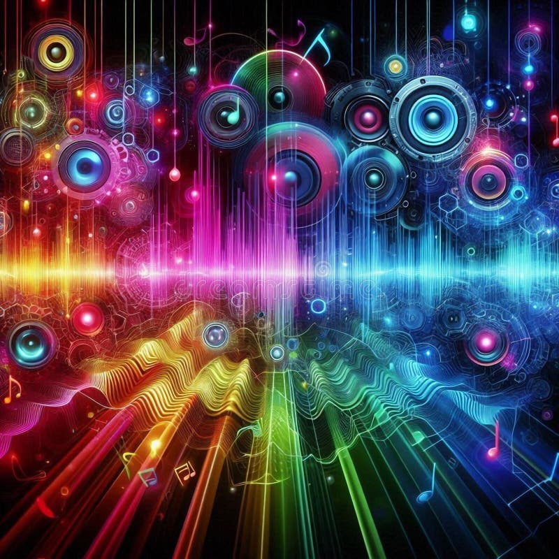 An Abstract Representation of a Sound Wave Showcases Colorful Spectrum ...