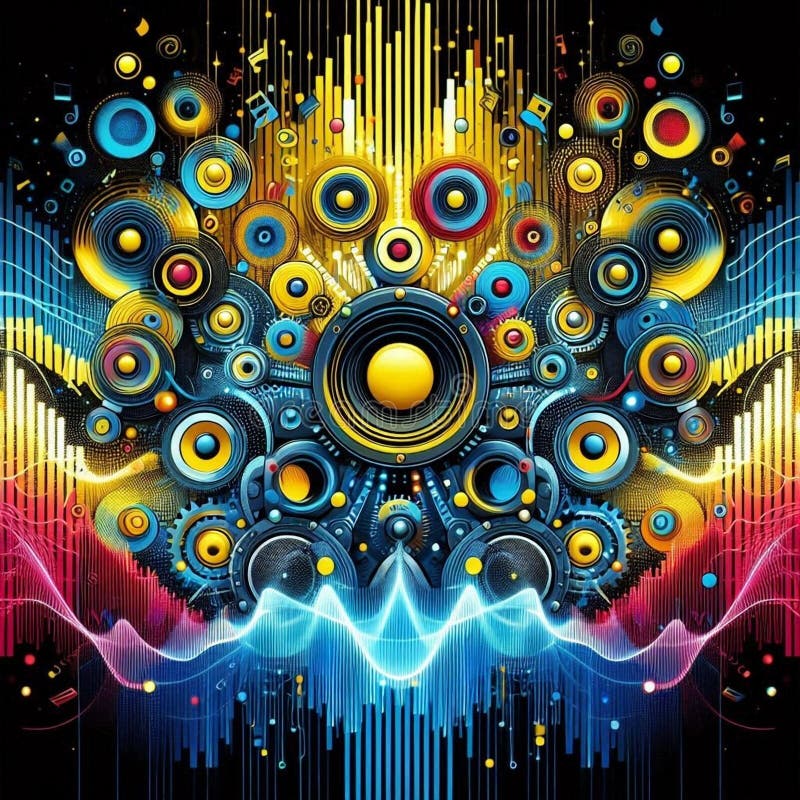 An Abstract Representation of a Sound Wave Showcases Colorful Spectrum ...