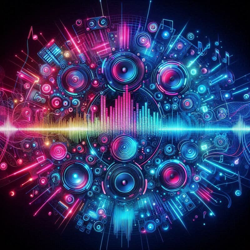 An Abstract Representation of a Sound Wave Showcases Colorful Spectrum ...