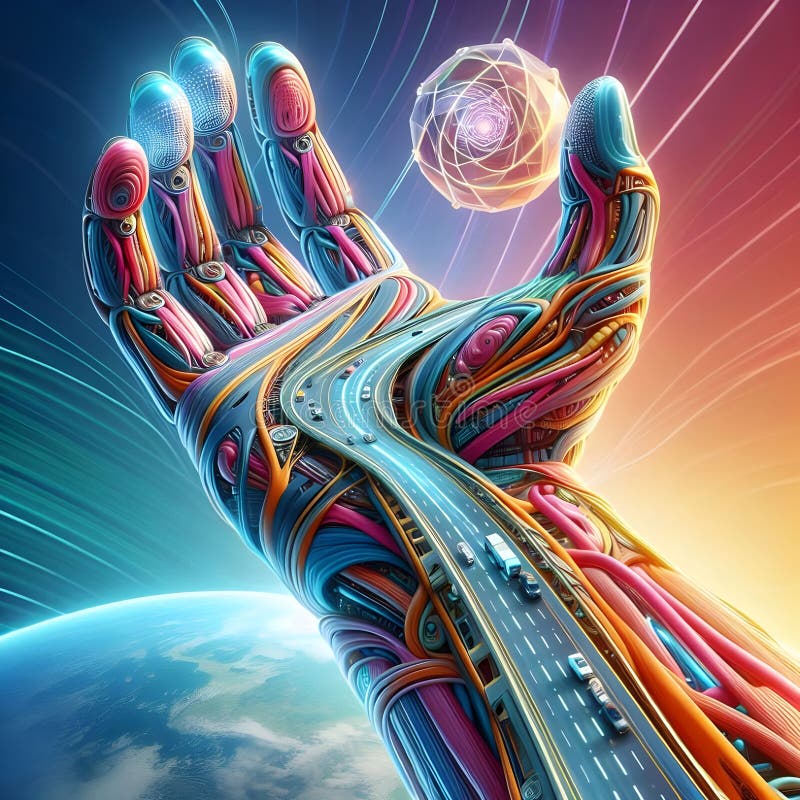 Abstract Synthetic Arm and Has Transparent Skin Made in Sections,fused ...