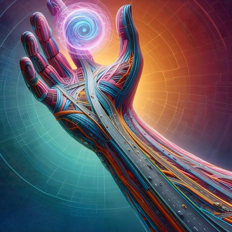 Abstract Synthetic Arm and Has Transparent Skin Made in Sections,fused ...