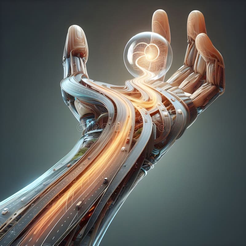 Abstract Synthetic Arm and Has Transparent Skin Made in Sections,fused ...