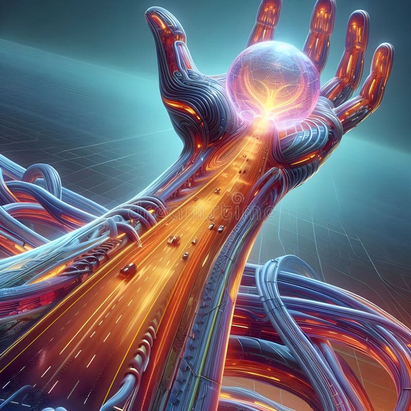 Abstract Synthetic Arm and Has Transparent Skin Made in Sections,fused ...