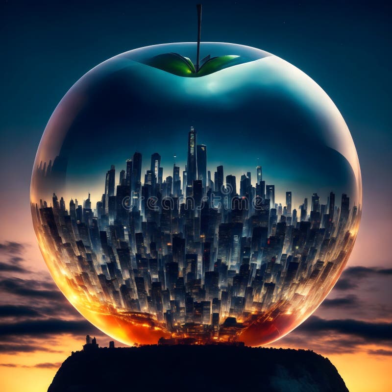 Image of an Amazing Giant Colossal Glass Apple-shaped Containing a ...