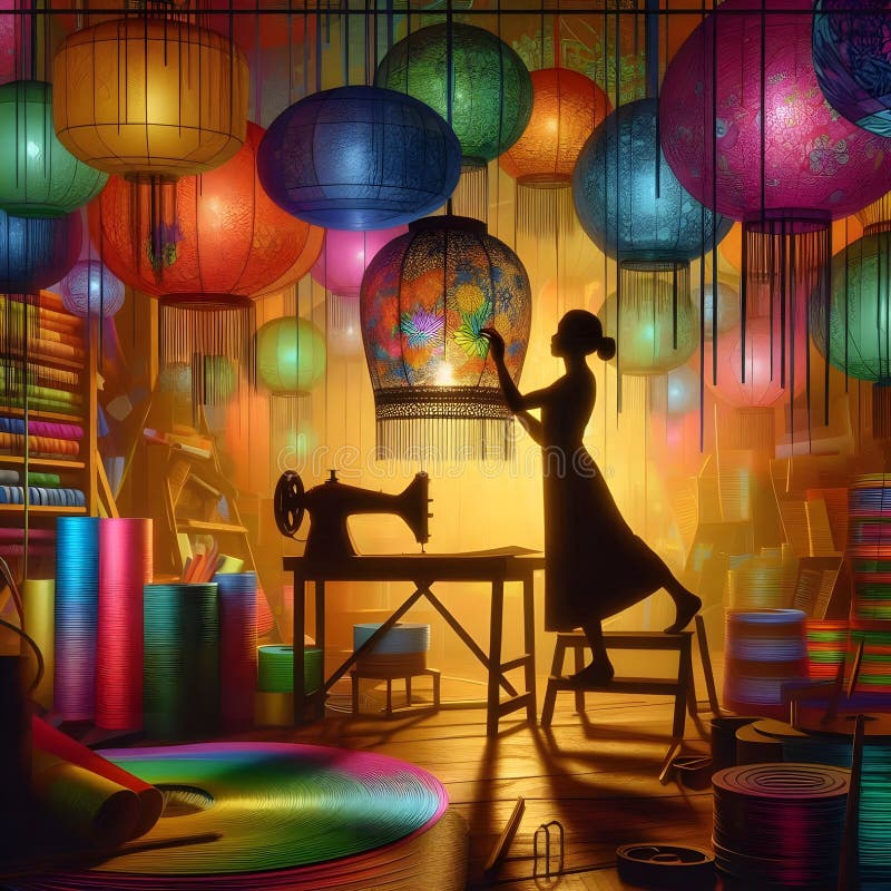 An Artist Working To Create a Huge Beautiful Lantern for Mid Autumn ...